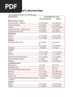 NBME Laboratory Reference Values | PDF | Creatinine