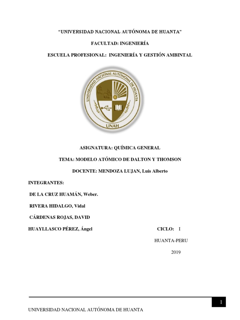 Informe de Unah | PDF | Átomos | Alquimia