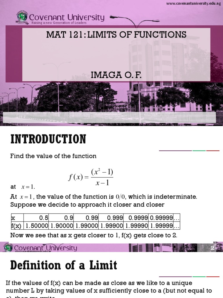 Limit of Functions | PDF | Fraction (Mathematics) | Functions And Mappings