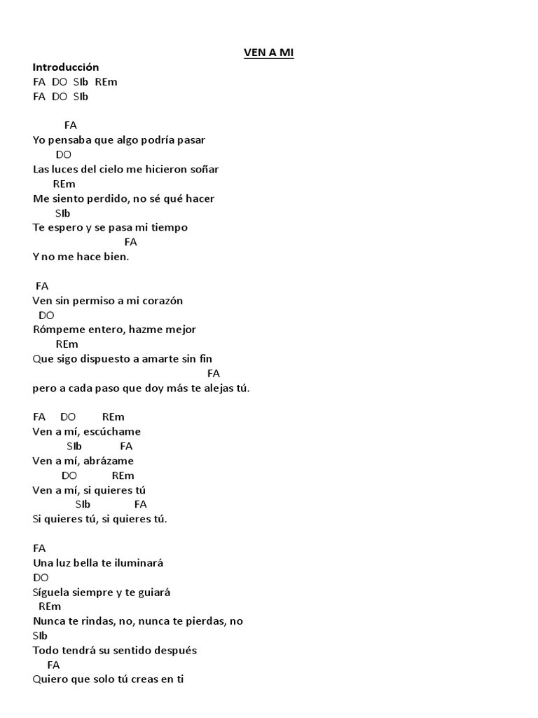 Ven A Mi | PDF
