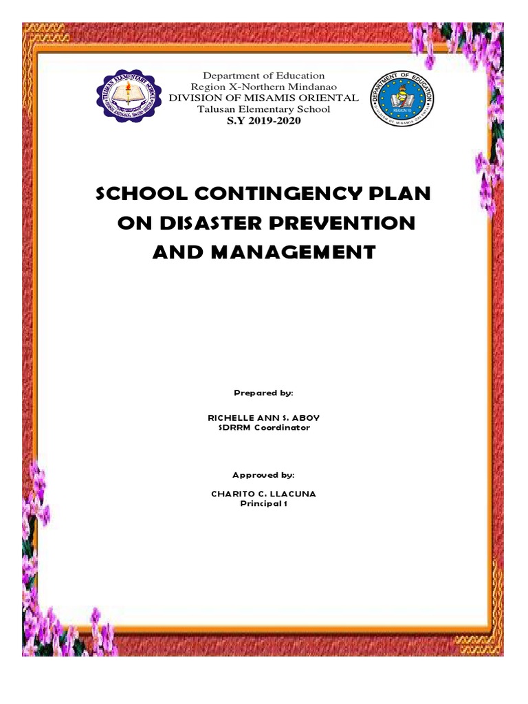 School Disaster Contingency Plan | PDF | Disaster Risk Reduction ...
