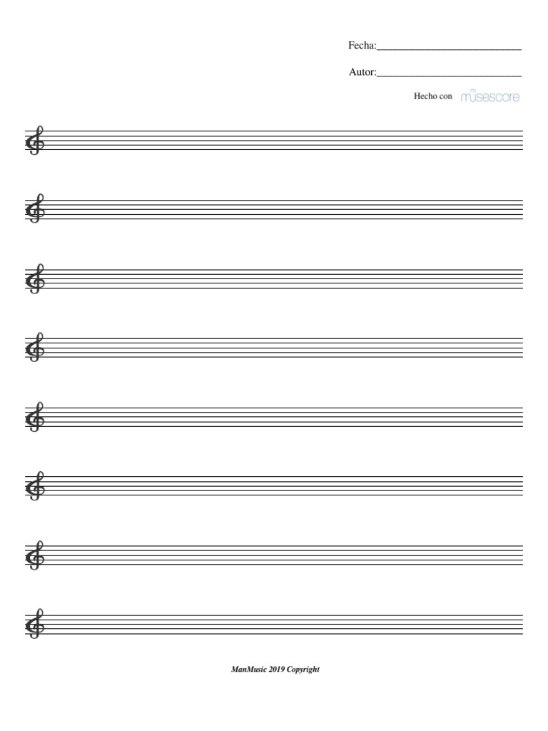 Hoja Pentagramada Clave de G | PDF