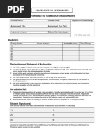 WSU Assignment Cover Sheet Template | PDF