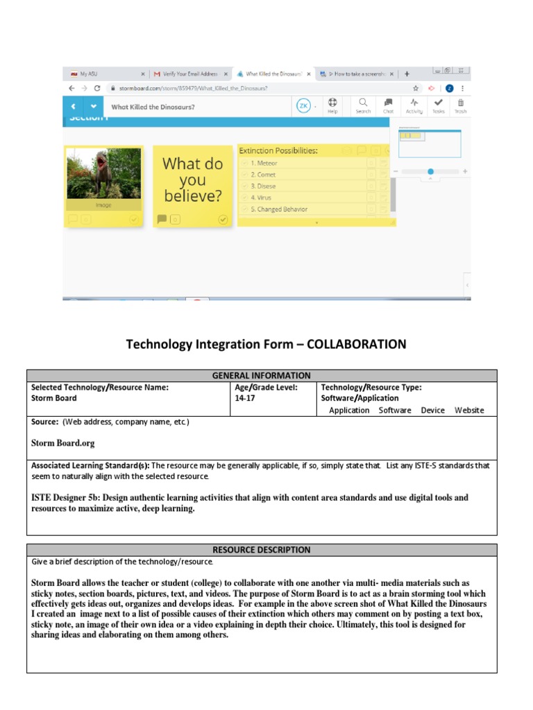 Technology Integration Template-Collaboration | PDF | Pedagogy | Teaching