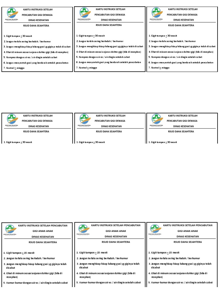 Kartu Instruksi | PDF