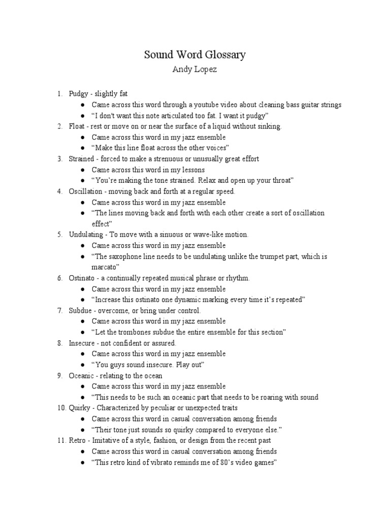 Essential Music Terms Glossary | PDF | Jazz | Music Technology