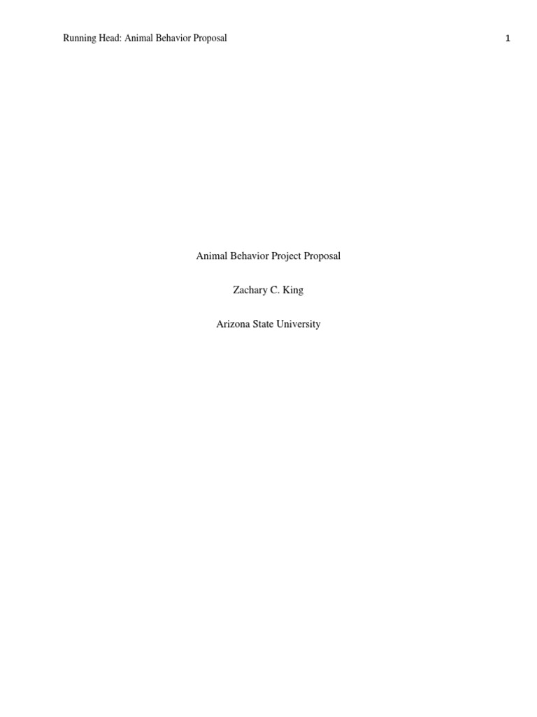 Animal Behavior Project Proposal | Download Free PDF | Behavior | Learning