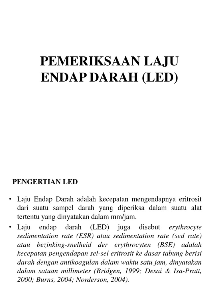 Pemeriksaan Laju Endap Darah Led | PDF