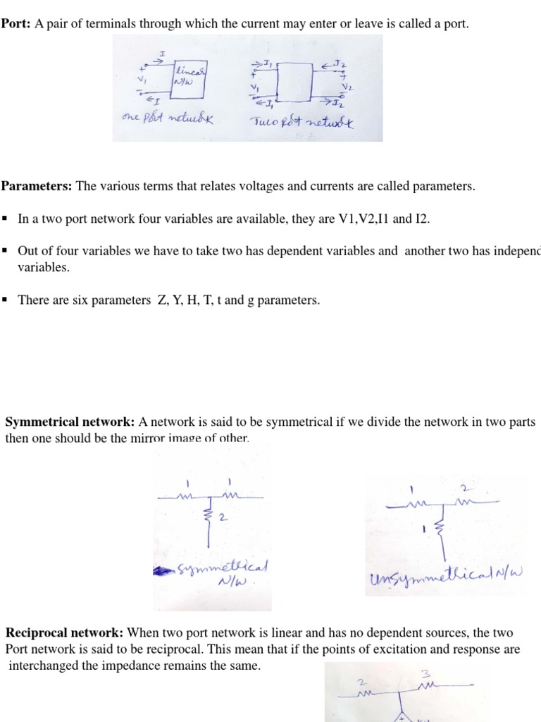 Two Port Network Perameters in Networks | PDF | Systems Theory | Algorithms