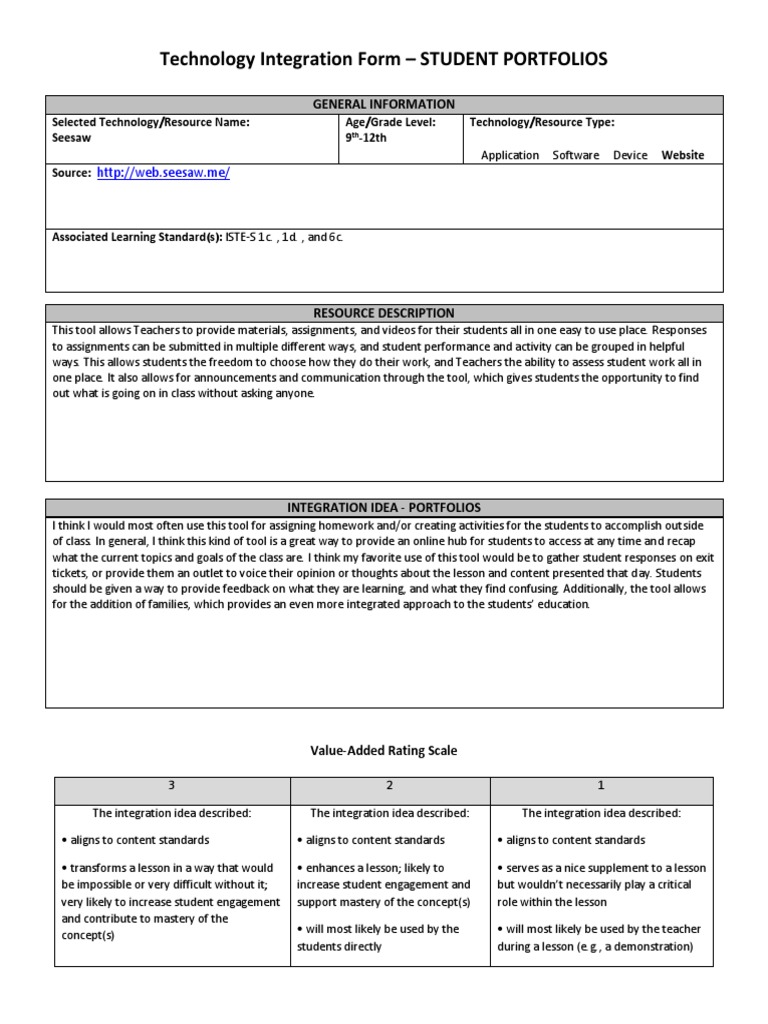 Technology Integration-Portfolio 2 | PDF | Homework | Education Theory
