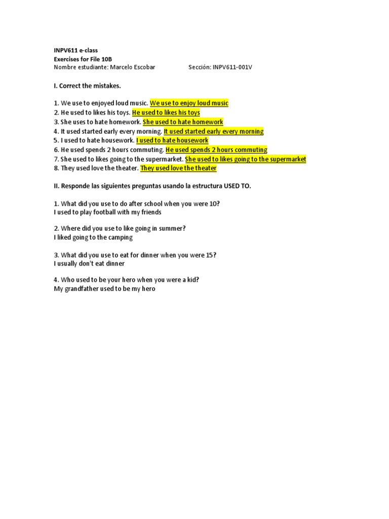 Eclass 10B - Marcelo Escobar | PDF