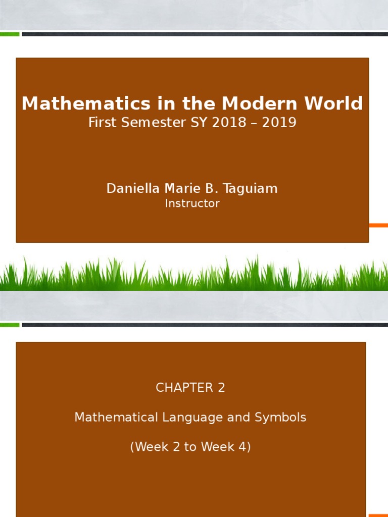 Chapter 2 WEEK 2 Mathematical Language and Symbols | PDF | Subtraction ...
