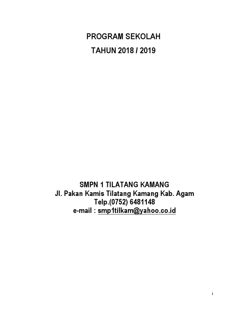 Contoh Program Sekolah | PDF