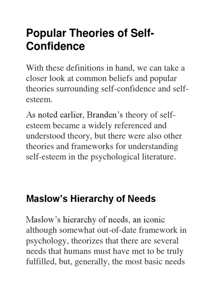 Different Theories of Confidence With Sources | PDF | Neuroscience ...