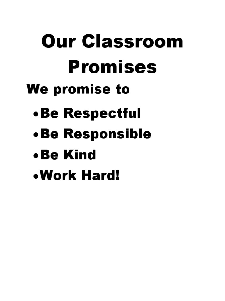 Our Classroom Promises | PDF