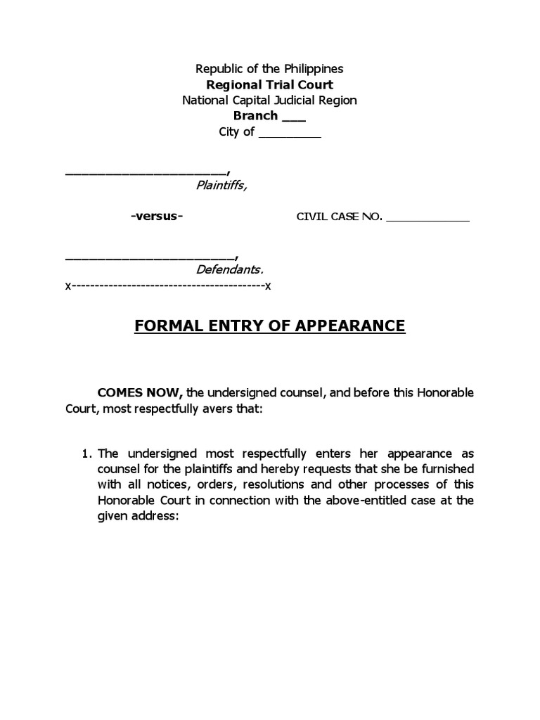 Entry of Appearance | PDF