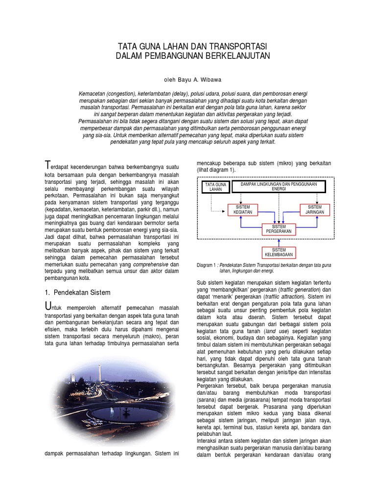 Tata Guna Lahan Dan Trnsport Berkelanjutan PDF | PDF