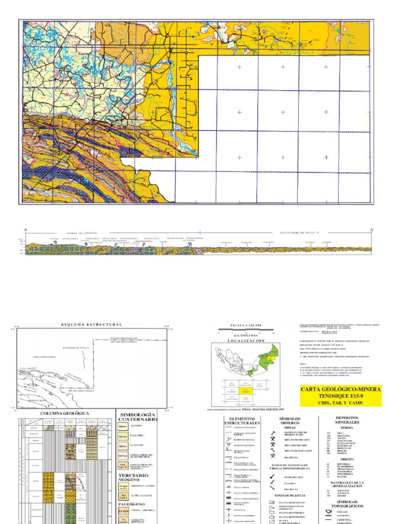 Carta Geológica de Tenosique, Tabasco | PDF