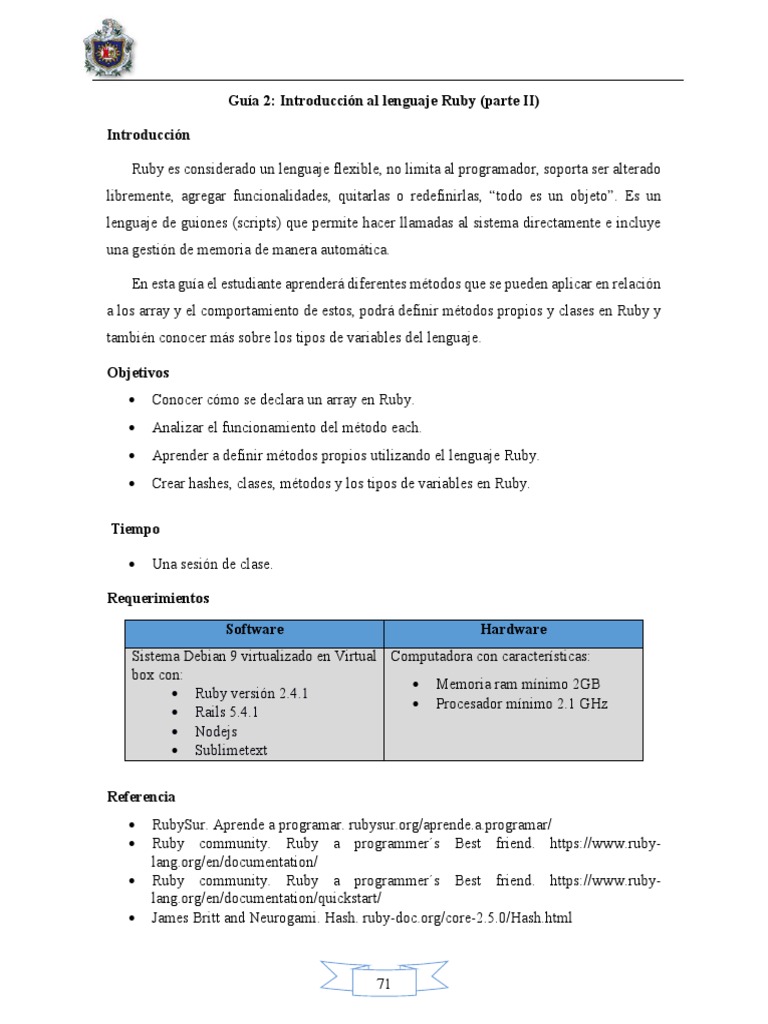2 ActividadDos | PDF | Ruby (lenguaje de programación) | Lenguaje de ...