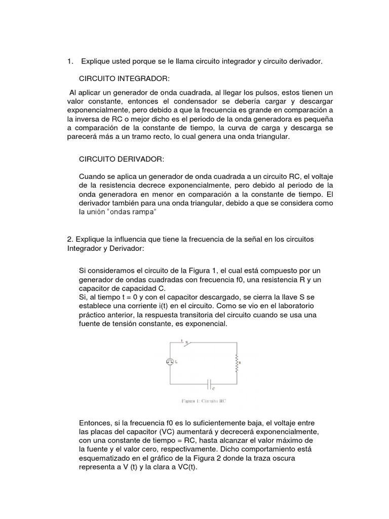 Circuitos Integrador y Derivador: Frecuencia y Amplitud | PDF ...