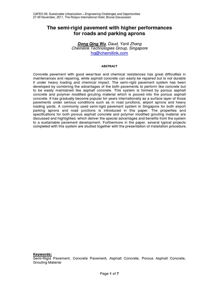 The Semi-Rigid Pavement With Higher Performances For Roads and Parking ...