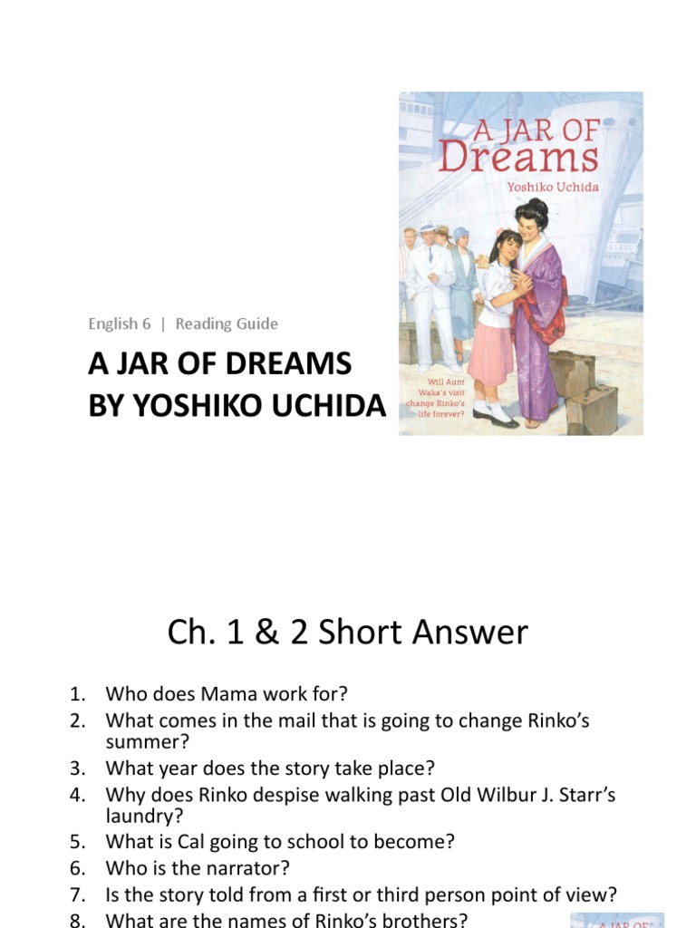 A Jar of Dreams by Yoshiko Uchida: English 6 - Reading Guide | PDF