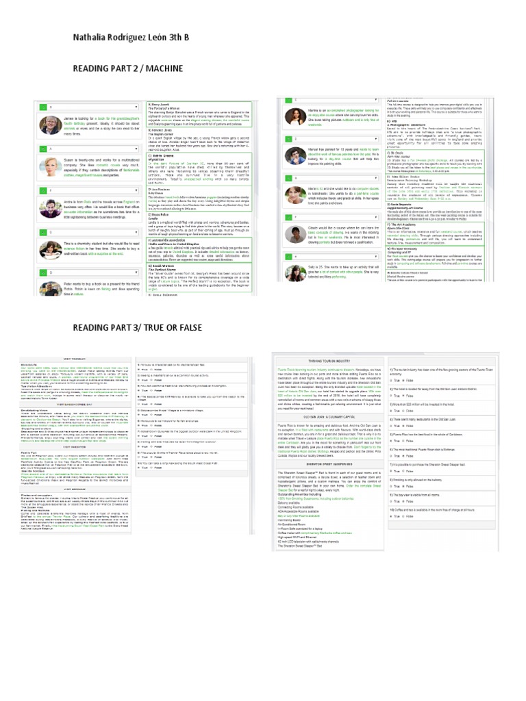 Reading Part 2 | PDF