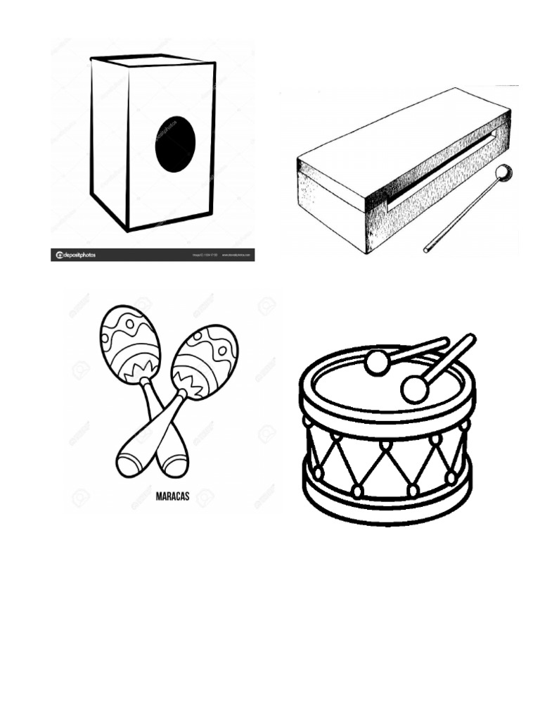Instrumentos de Percusión para Colorear | PDF