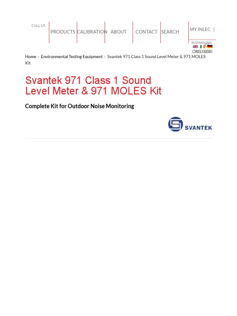 Svantek 971 Class 1 Sound Level Meter & 971 MOLES Kit: Complete Kit For Outdoor Noise Monitoring ...