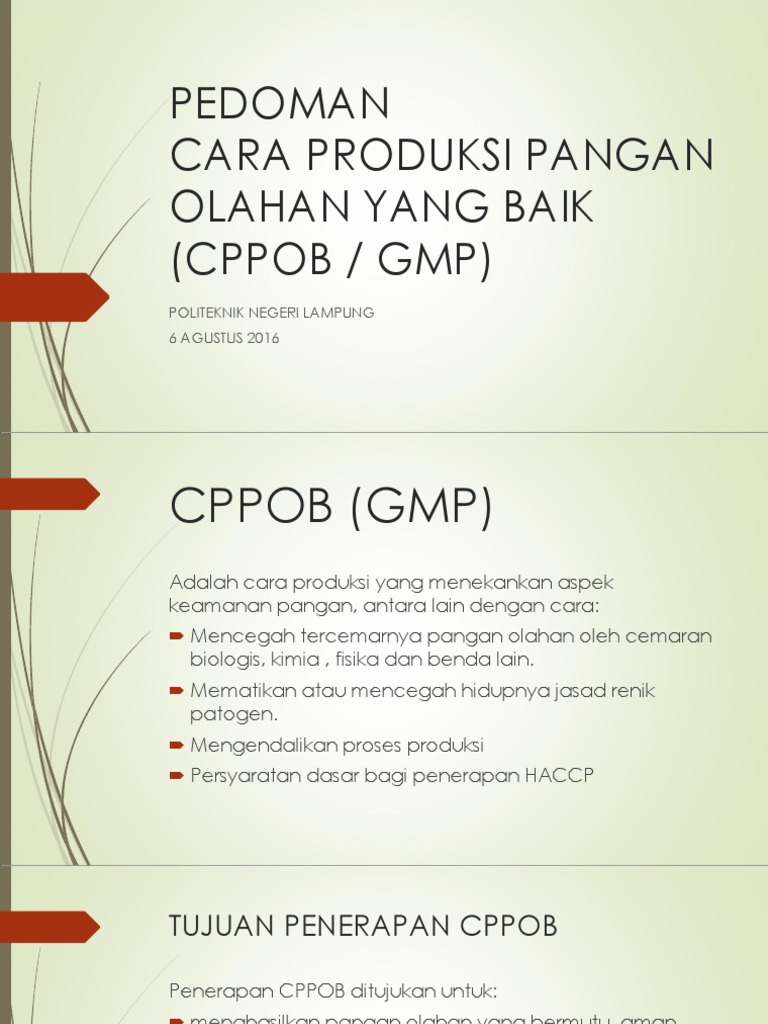 Cppob GMP | PDF