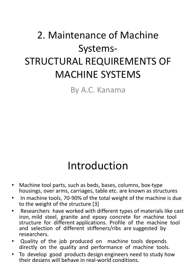 Structural Requirements of Machine Systems | PDF | Machines | Finite ...
