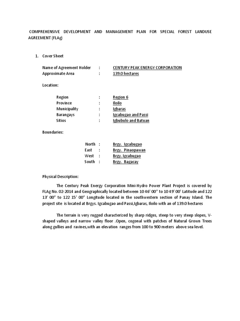 Comprehensive Development and Management Plan For Special Forest ...