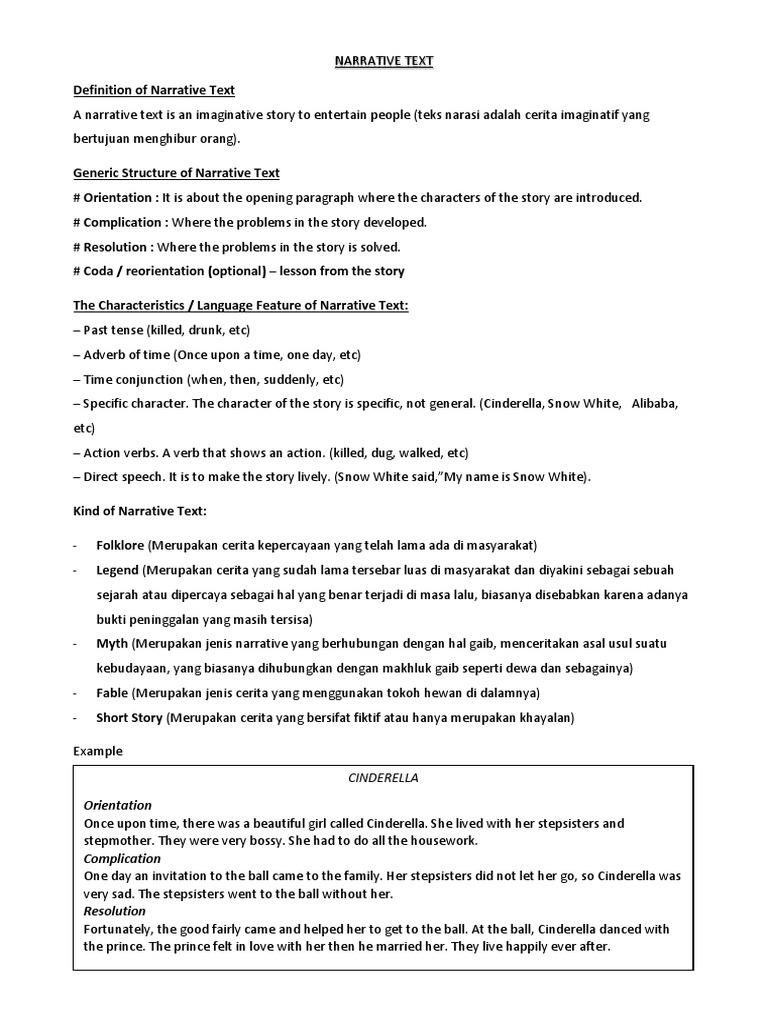 Narrative Text: Examples Of Narrative Teks PDF Cinderella, 46% OFF