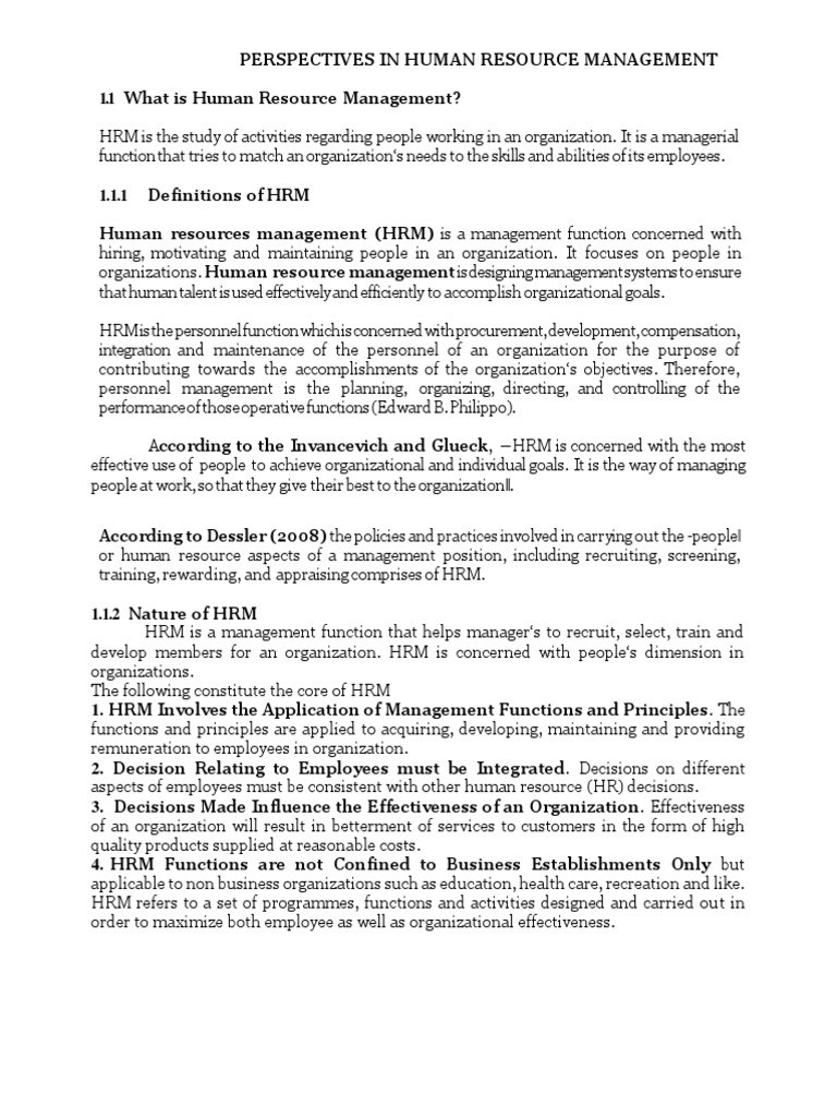 HRM Notes | PDF | Human Resources | Human Resource Management