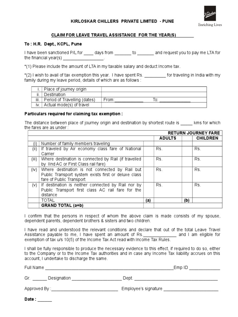 LTA Claim Form | Download Free PDF | Public Transport | Tax Exemption