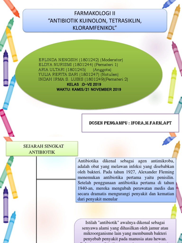 Kelompok 4 Farmakologi II (Antibiotik Quinolon, Kloramfenikol Dan ... Kelompok 4 Farmakologi II (Antibiotik Quinolon, Kloramfenikol Dan ...