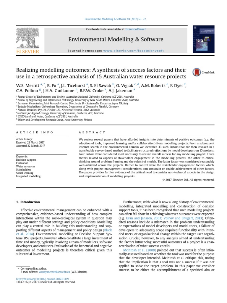 Environmental Modelling & Software | PDF | Conceptual Model | Decision ...