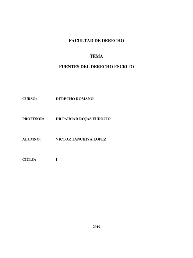 Derecho Escrito Victor Pdf Fuentes Del Derecho Gobierno