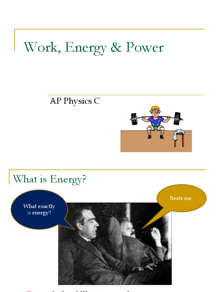 Work, Energy & Power: AP Physics C | PDF | Potential Energy | Gravity