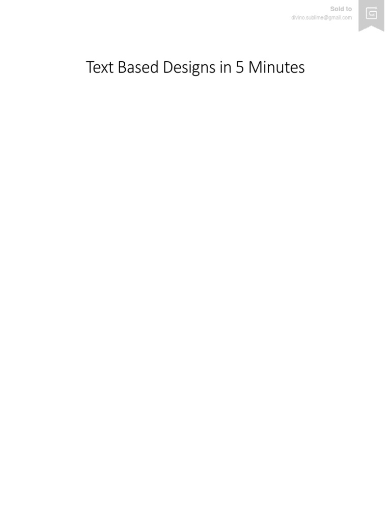 Text Based Designs in 5 Minutes | PDF