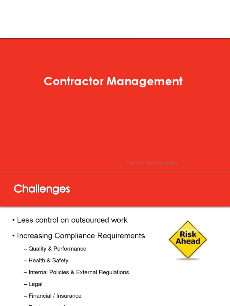 Contractor Management: Save Lives, Time and Money | PDF