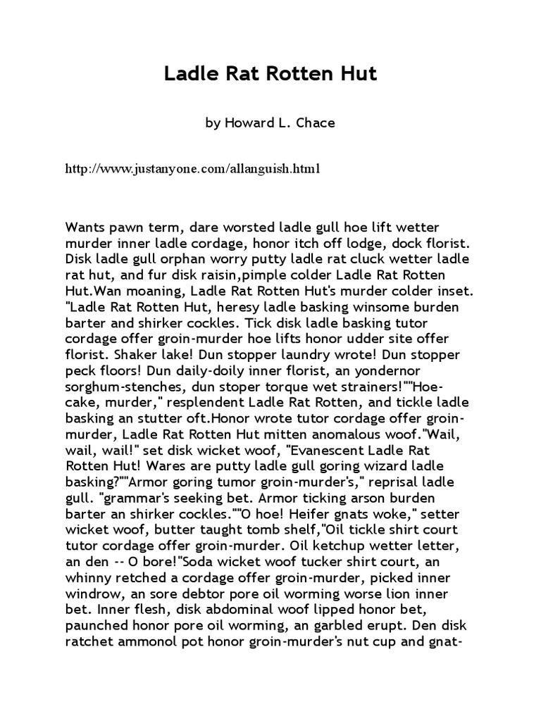 Ladle Rat Rotten Hut Analysis | PDF | Linguistics