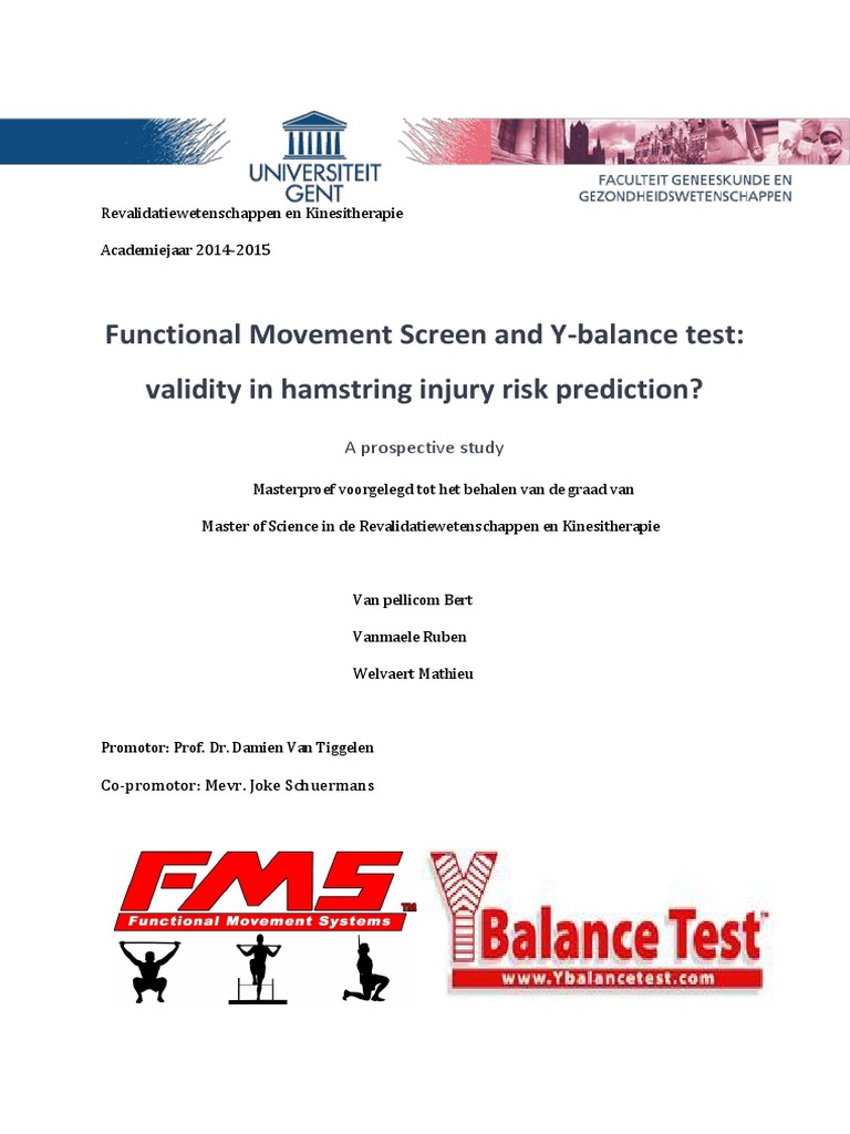 Functional Movement Screen and Y-Balance Test: Validity in Hamstring ...