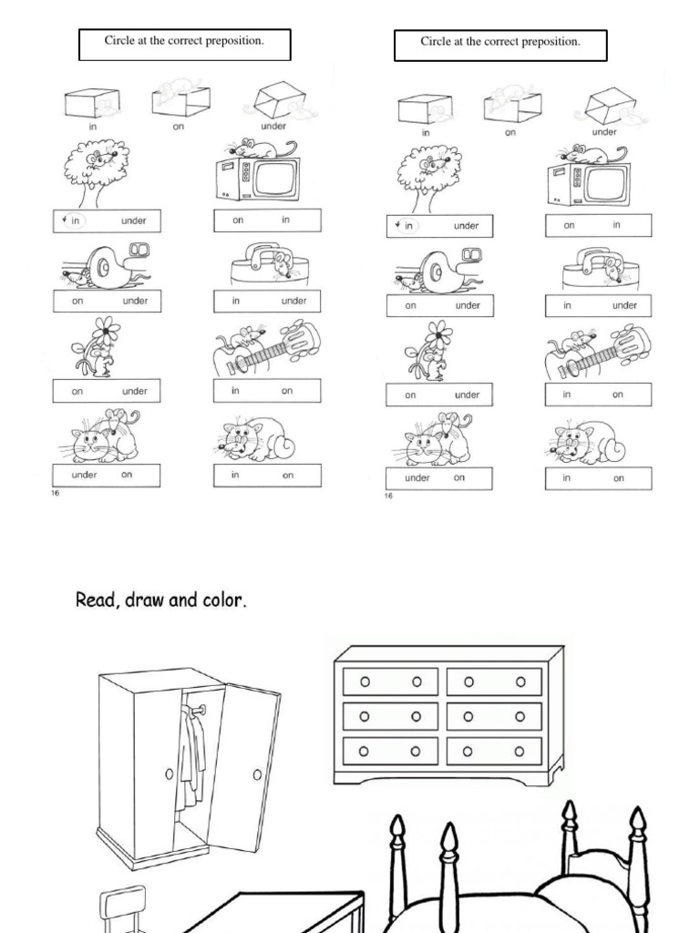 Circle at The Correct Preposition. Circle at The Correct Preposition | PDF