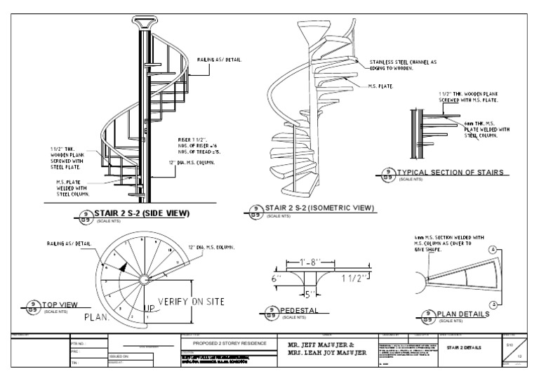 Stair 2 S-2 (Side View) : Typical Section of Stairs | PDF