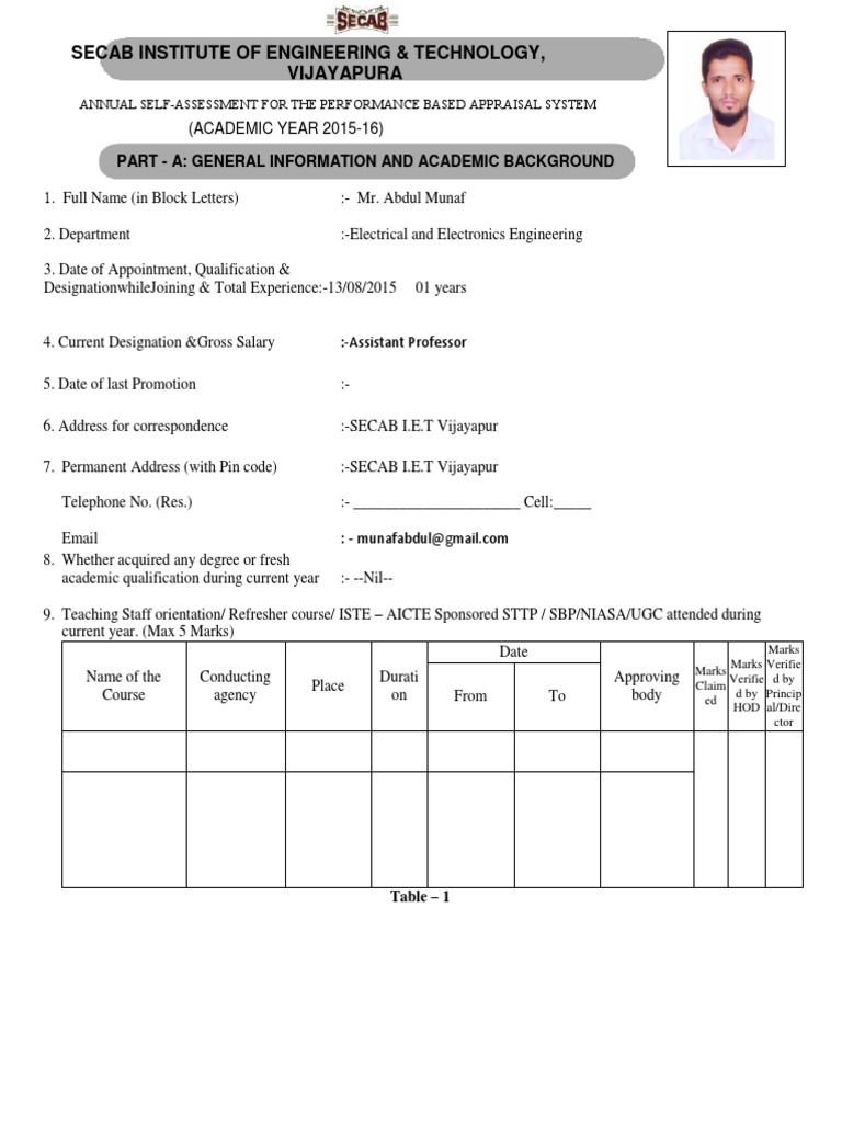 Secab Institute of Engineering & Technology, Vijayapura: Part - A ...