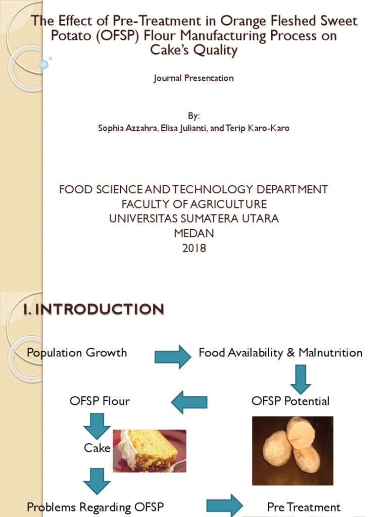 The Effect of Pre-Treatment in Orange Fleshed Sweet Potato (OFSP) Flour ...