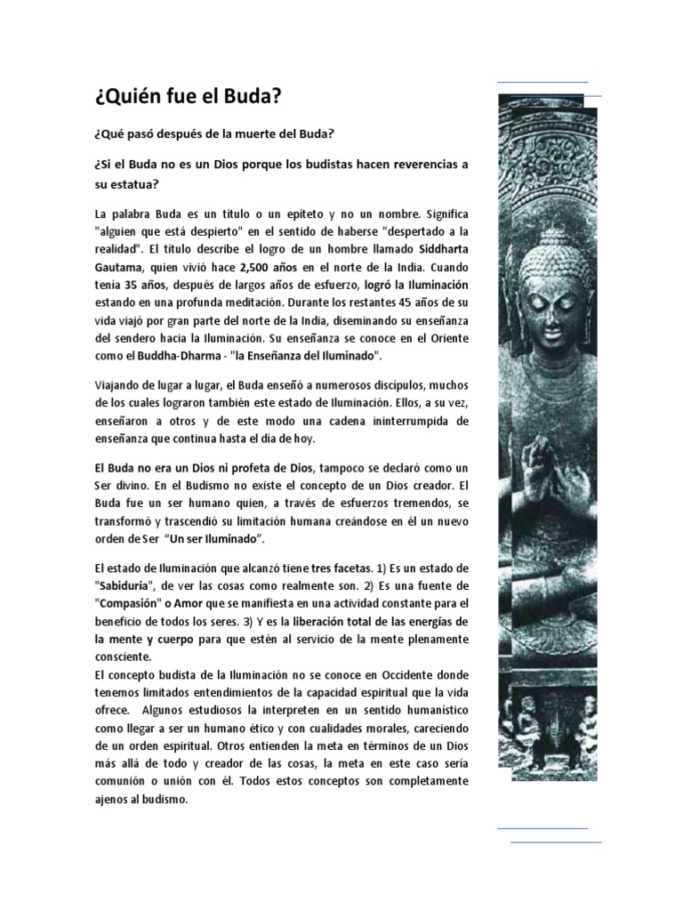 Quién Fue El Buda | PDF | Gautama Buddha | Comportamiento religioso y ...