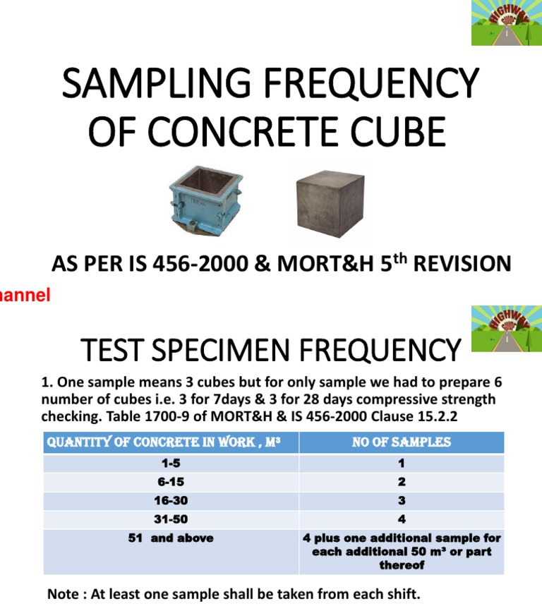 Sampling Frequency of Concrete Cube | PDF