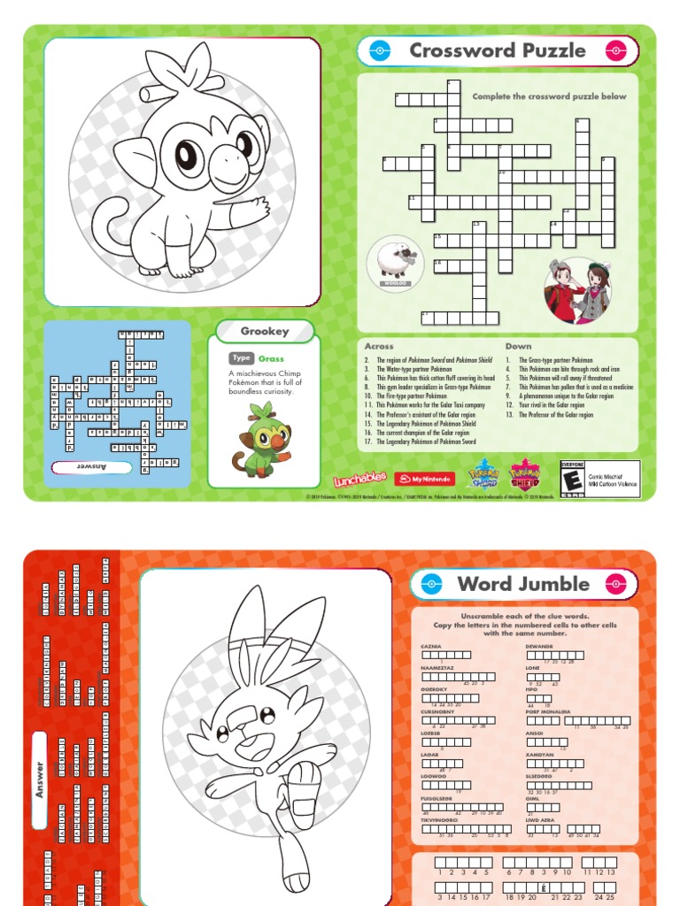 Pokemon Sword Pokemon Shield Activitysheets | Download Free PDF | Video ...